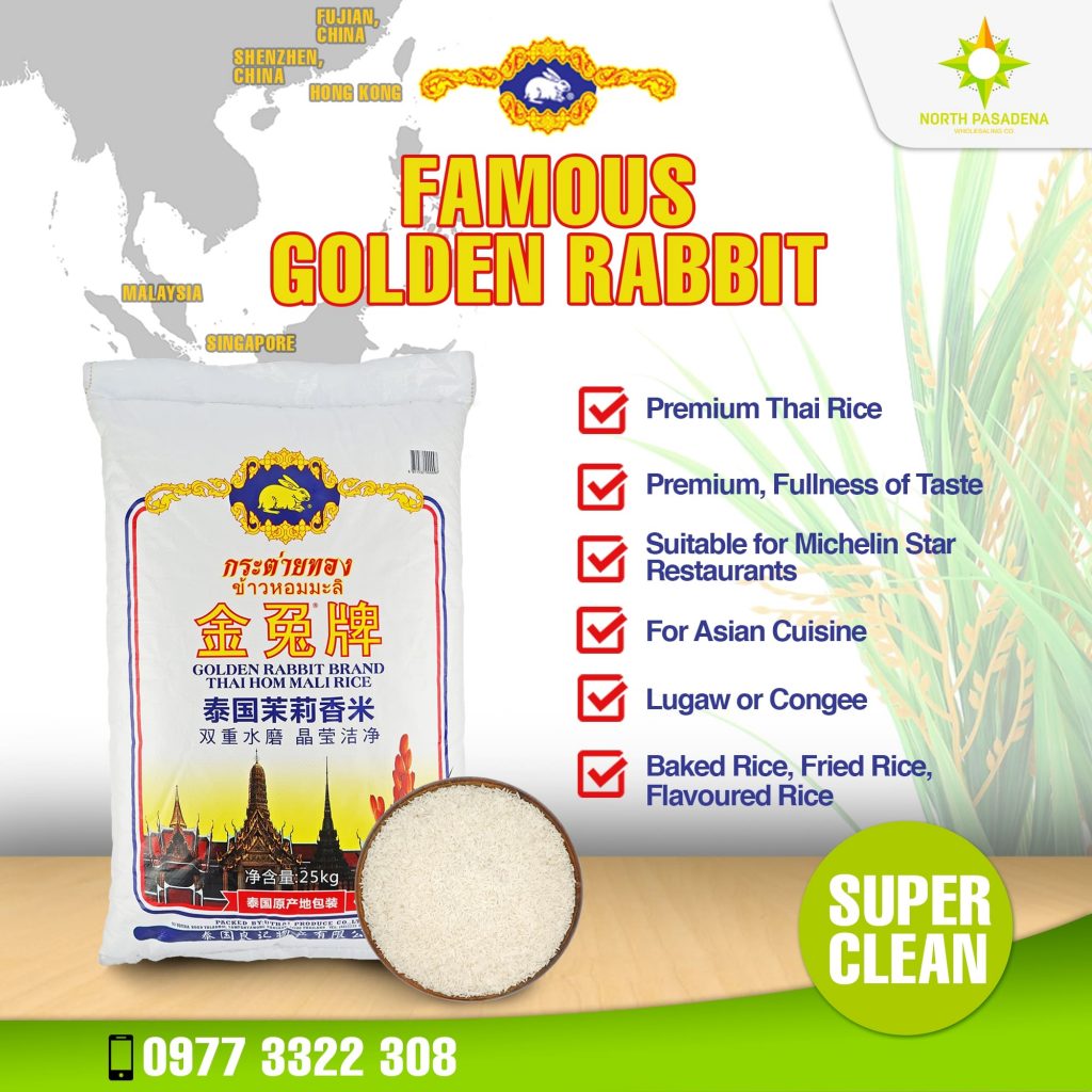 Golden Rabbit Thai Hom Mali Rice 25kg - North Pasadena